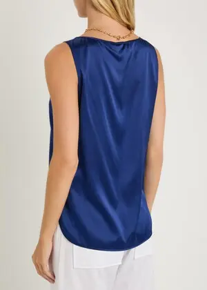 Max Mara Leisure Stretch-silk Top - Blue