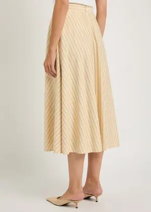 Max Mara Pelota Striped Jersey Midi Skirt