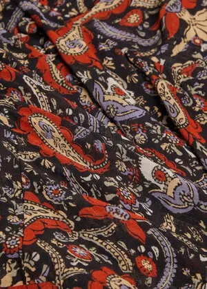 Rixo Floral Chiffon Blouse With Tie Detail