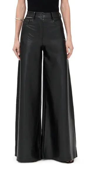 Women's Leather Wide Leg Pants