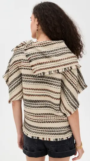 Isabel Marant Ilianie Striped Tweed Sweater