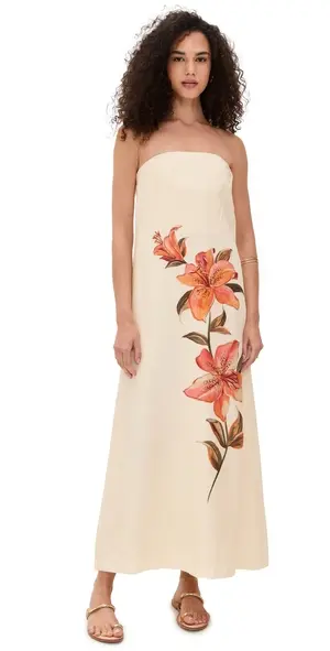 DRESS TO Pollen Linen Maxi Dress - Pólen Print