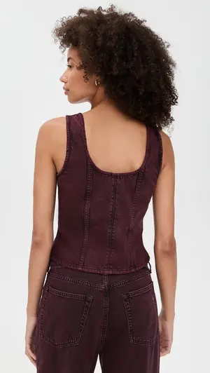 Rag & Bone Poppy Denim Top - Burnt Brown