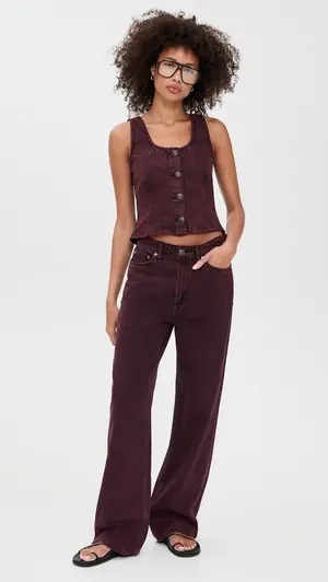 Rag & Bone Poppy Denim Top - Burnt Brown