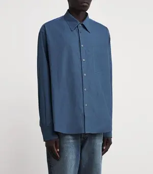 JW Anderson Cotton Patchwork Stripe Shirt - Navy