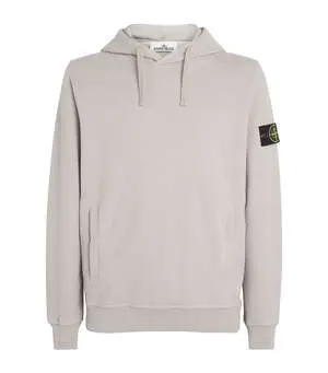 Stone Island Organic Cotton Compass Logo Hoodie - Grey