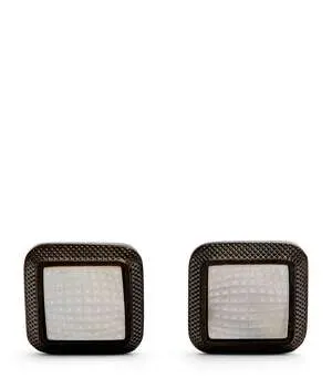 Tateossian Spazio Square Mother-of-pearl Cufflinks - Black