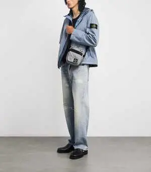 Stone Island Coated Nylon Logo Cross-body Bag - Grey