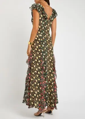 Rixo Ambika Floral-print Silk-chiffon Maxi Dress - Multicoloured