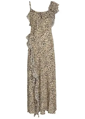 Rixo Printed Silk-crepe Maxi Dress - Leopard