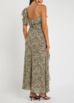 Rixo Printed Silk-crepe Maxi Dress - Leopard