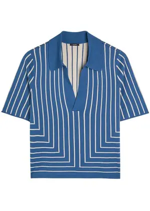 JOSEPH Striped Jacquard Stretch-knit Top