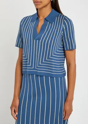 JOSEPH Striped Jacquard Stretch-knit Top