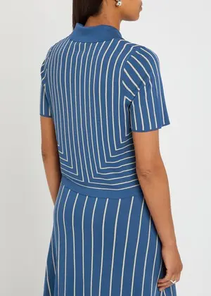 JOSEPH Striped Jacquard Stretch-knit Top
