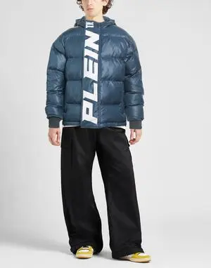Philipp Plein Padded Hooded Jacket - Blue