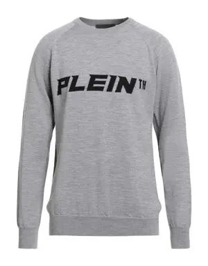 Philipp Plein Wool Sweater With Logo Detail - Grey