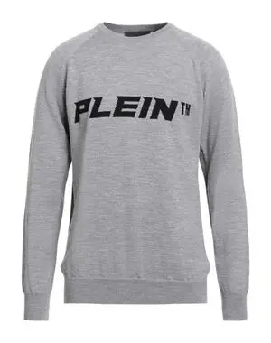 Philipp Plein Wool Sweater With Logo Detail - Light Grey