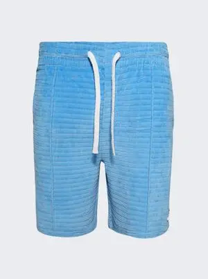 Casablanca Velour Pintuck Shorts - Blue