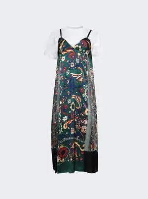 Sacai Floral Print Dress - Green