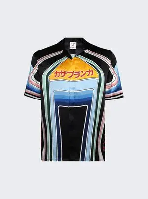 Casablanca Cuban Collar Short Sleeve Shirt - Multi