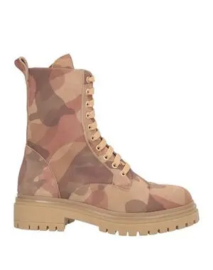 Women's Beige Combat Boots