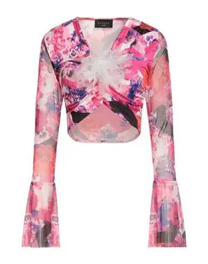 GAELLE PARIS Floral-print Crop Top - Fuchsia