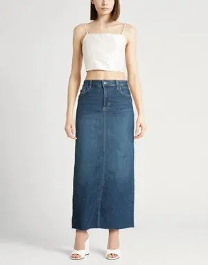 Liu Jo Flared Denim Skirt With Raw-cut Hem
