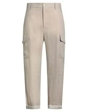 Brian Dales Linen-blend Cargo Pants - Beige