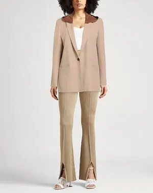 CARACTÈRE Single-breasted Blazer With Detachable Hood - Beige