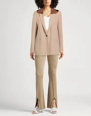 CARACTÈRE Single-breasted Blazer With Detachable Hood - Beige