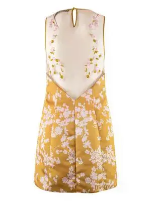 Elisabetta Franchi Floral-embroidered Mini Dress - Yellow