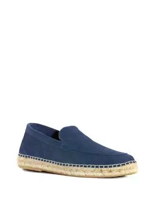 ABARCA Suede Raffia-trimmed Loafers