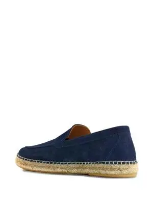 ABARCA Suede Raffia-trimmed Loafers