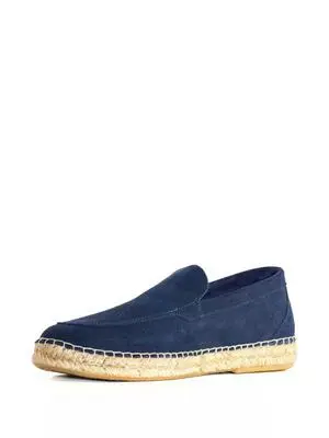 ABARCA Suede Raffia-trimmed Loafers