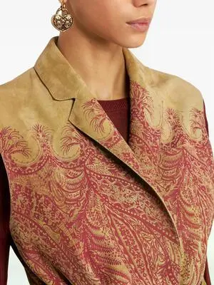Etro Paisley-print Suede Waistcoat