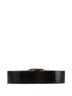 Elisabetta Franchi Crocodile-effect Leather Oval-buckle Belt