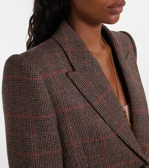 Chloé Checked Virgin Wool Blazer - Brown