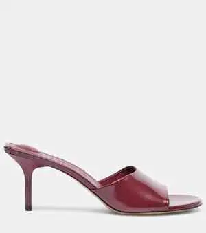 Jacquemus Cubisto 70 Leather Mules - Burgundy