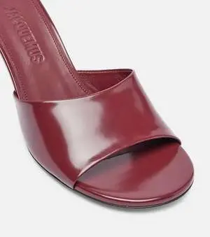 Jacquemus Cubisto 70 Leather Mules - Burgundy