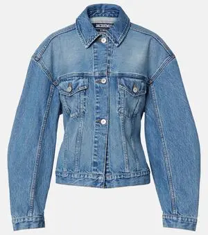 Jacquemus Cropped Denim Jacket - Blue