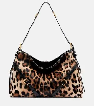 Givenchy Voyou Medium Leopard-Print Shoulder Bag Multicoloured