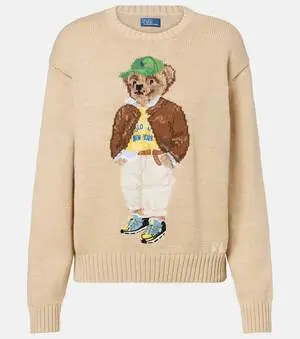 Polo Ralph Lauren Polo Bear Intarsia Cotton Sweater - Beige