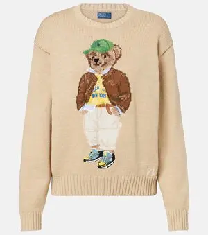 Polo Ralph Lauren Polo Bear Intarsia Cotton Sweater - Beige
