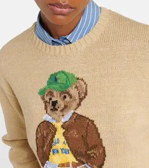 Polo Ralph Lauren Polo Bear Intarsia Cotton Sweater - Beige