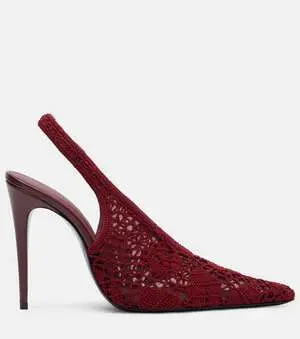 Magda Butrym 105 Crochet Slingback Pumps - Burgundy