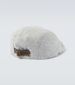 Brunello Cucinelli Embroidered Virgin Wool Flannel Cap