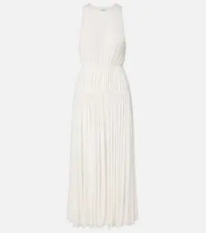 Alaïa Gathered Jersey Maxi Dress - White
