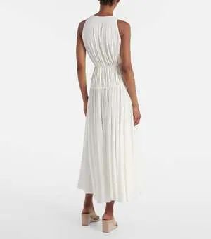Alaïa Gathered Jersey Maxi Dress - White