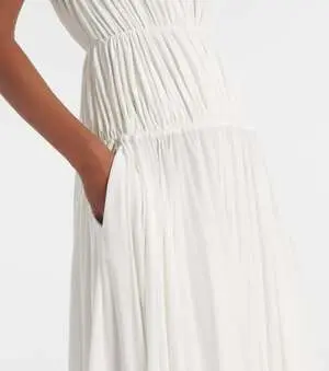 Alaïa Gathered Jersey Maxi Dress - White