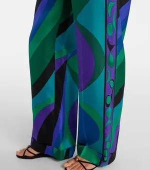 Emilio Pucci Printed Wide-leg Silk Pants